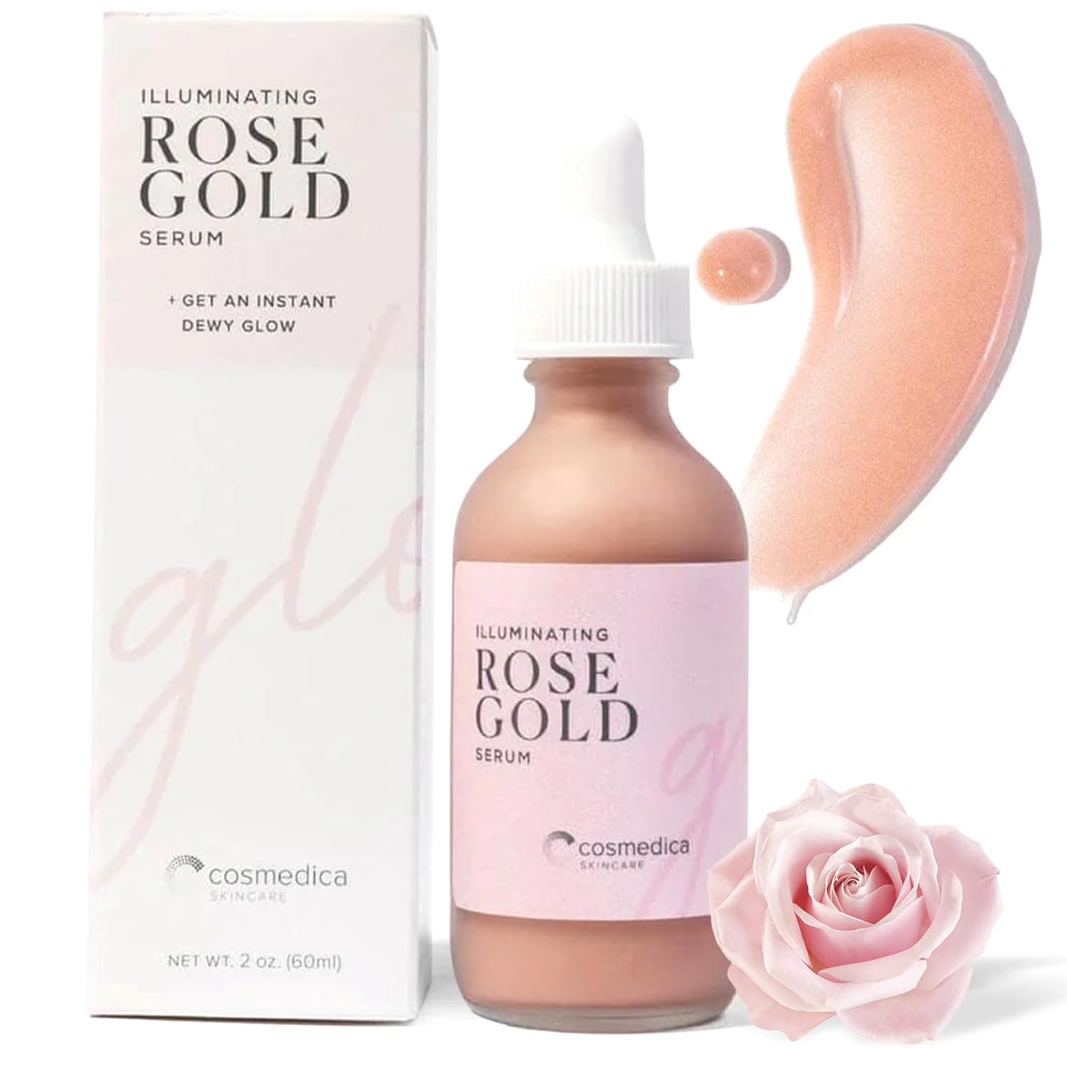 Rose Gold Facial Serum | Hydrating Face Serum | Glow Skin – Cosmedica ...